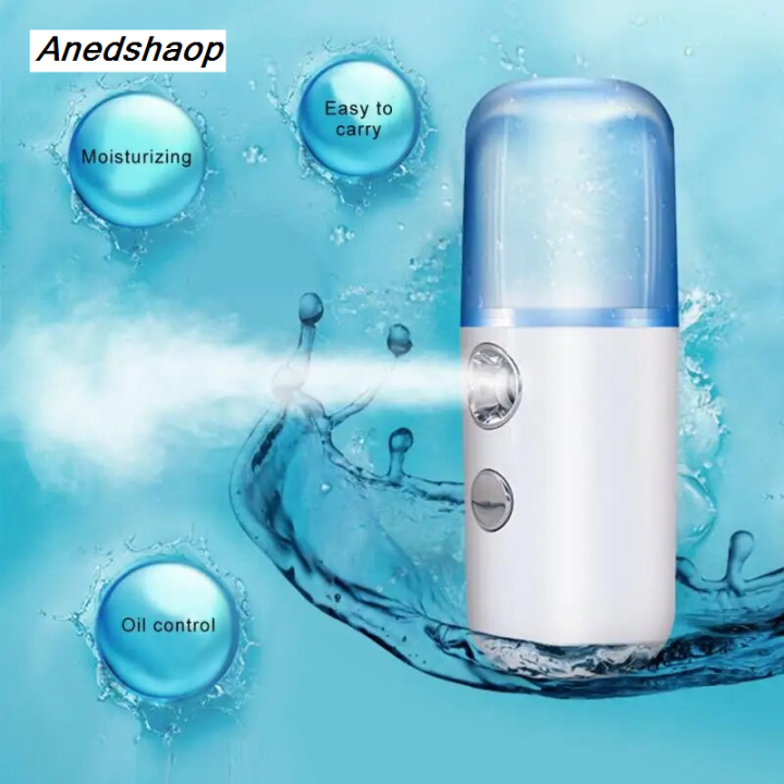 Anedshaop 30ml Mini Nano Facial Sprayer USB Nebulizer Face Steamer ...