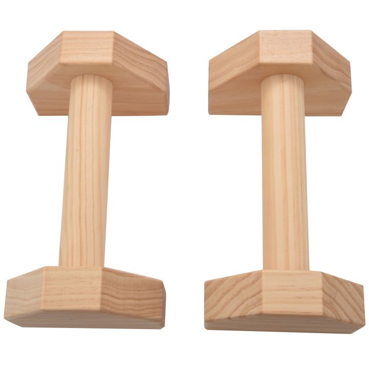 1 Pair Parallettes Calisthenics Handstand Bar Wooden Fitness Exercise ...
