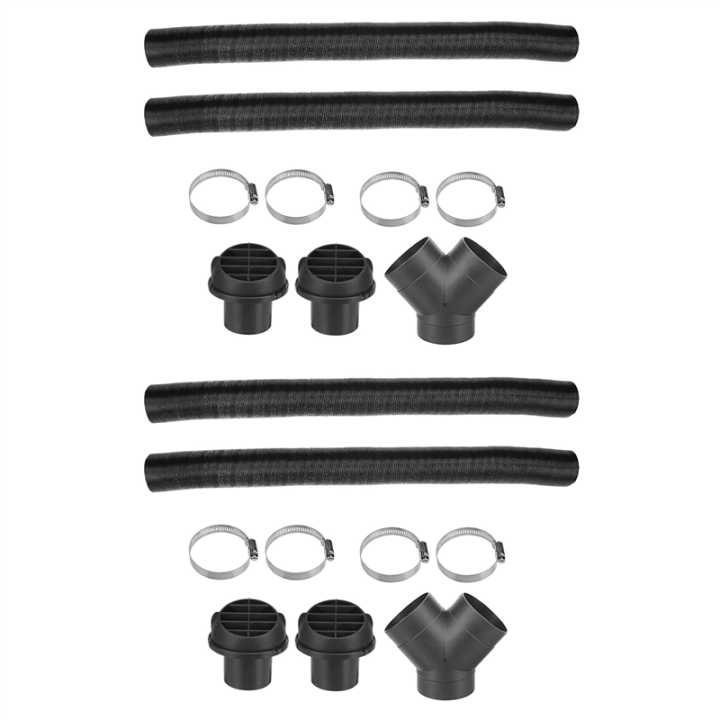 2X, 75mm Car Auto Heater Pipe Duct Y Piece m Air Outlet Vent Hose Clips ...
