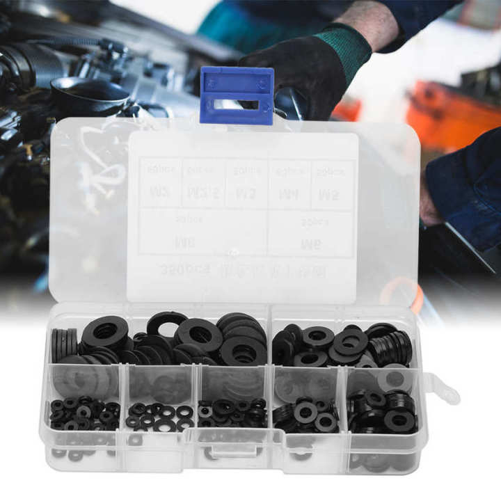 Nylon 7 sizes Flat Washer Plastic Black buffers for plumbing | Daraz.lk