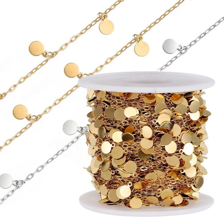 Spine Supporters 2Meters 1Meter Stainless Steel Disc Chains Gold Color ...