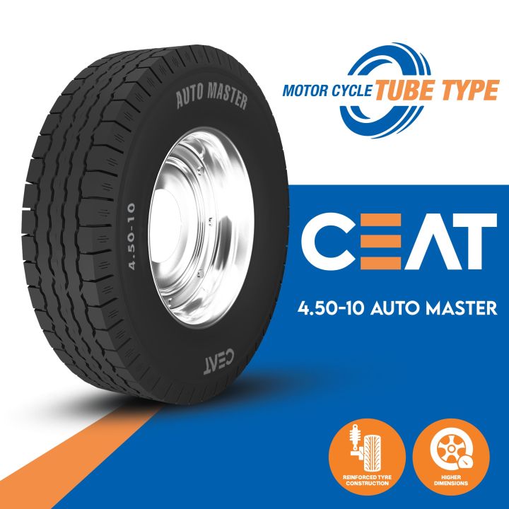 Three Wheel Tyre 450. - 10 TT AUTO MASTER Tube Type | Daraz.lk