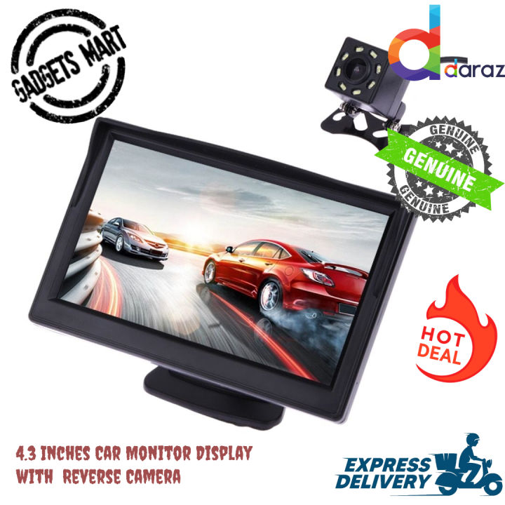 Vehicle Reverse Camera Monitor With LED Night Vision Cam + All Cables ...