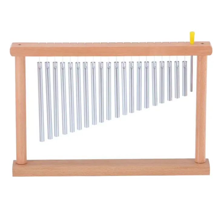20-Tone Wind Chimes with Stick, Wooden Frame Sound Beam Percussion ...