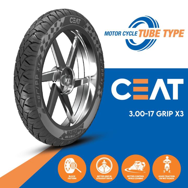 Motor cycle CEAT TUBE TYPE 3.00-17 GRIP X3 | Daraz.lk