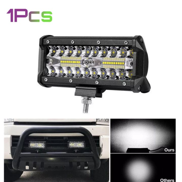 1Pcs 7 inch LED Bar Light 3 Rows Work Light Combo Beam for Driving ...