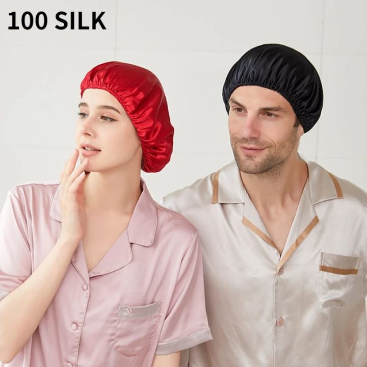 Mulberry Silk Night Cap Pure Silk Bonnet For Sleeping Women Men Hair ...