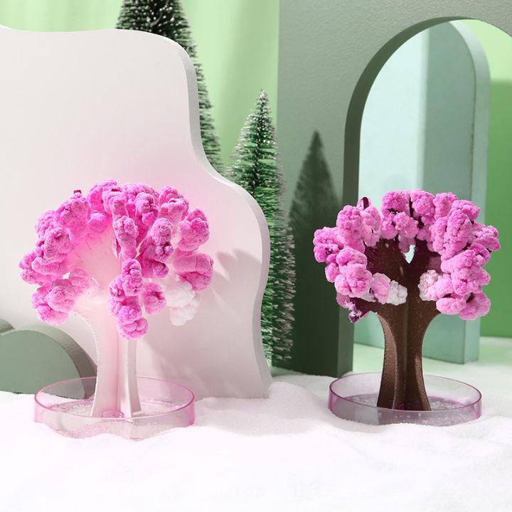 Diy Growing Tree Paper Sakura Crystal Trees Desk Cherry Blossom Toys ...