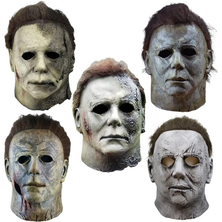 Halloween Michael Myers Mask Scary Killer Full Head Mask Creepy Fire ...