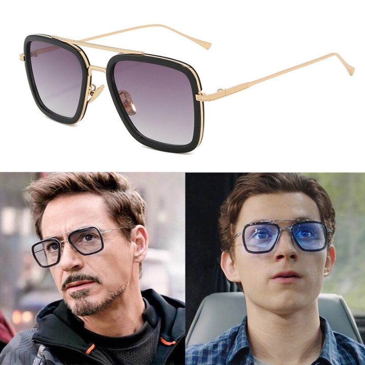 Luxury Steampunk Men Sunglasses Tony Stark Iron Man Sun Glasses Vintage Metal Eyewear Steam Punk ...