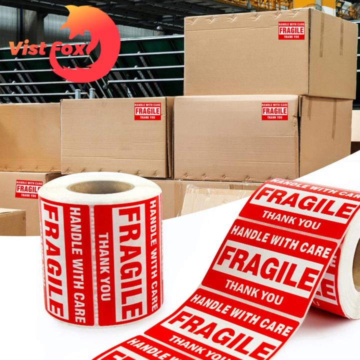 Fragile Label Sticker Handle with Care Fragile Stickers 500pcs/roll Red ...