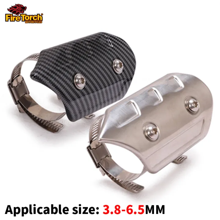Motorcycle Exhaust Heat Shield Carbon Fiber Cover Heat Insulation Anti ...