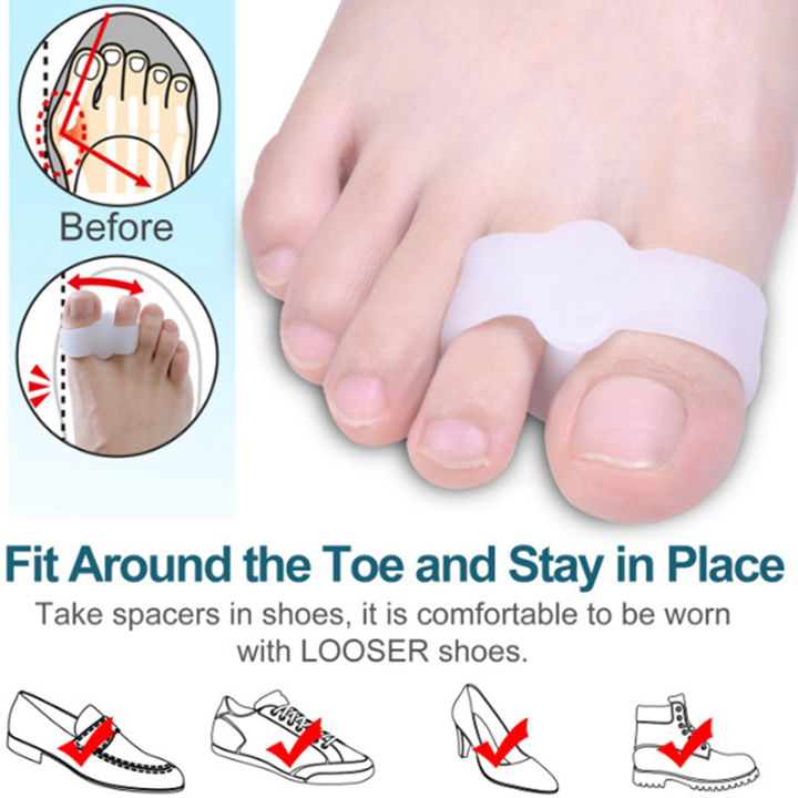 2PCS Silicone Foot Finger Toe Separator Hallux Valgus Corrector Feet ...
