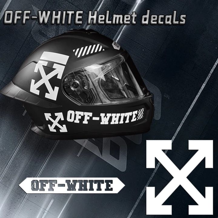 Motorcycle Helmet Sticker OFF-WHITE Decal Accessories Decorative ...