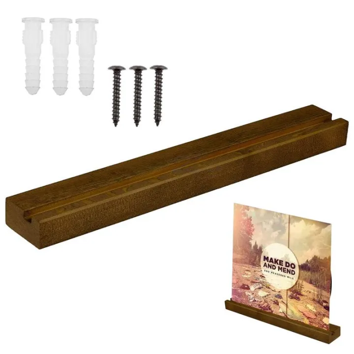 Solid Wood Record Floating Shelf Display Stand Wall Mounted Hanging ...
