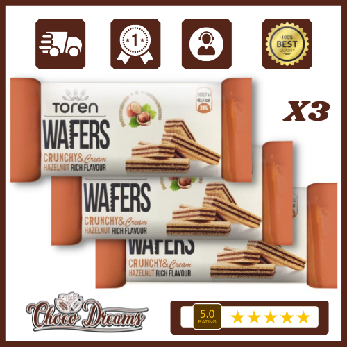 Toren Wafers Hazelnut Flavour tri combo party pack (55g X 3) | Daraz.lk