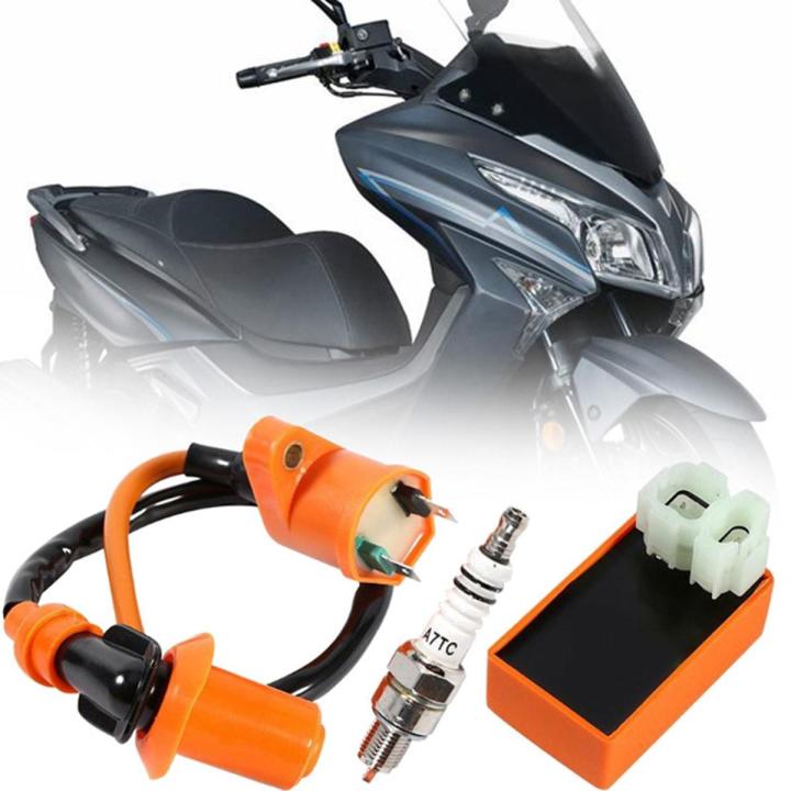 New 3Pc Racing CDI Box Ignition Coil park Plug for GY6 50 125 150CC ...