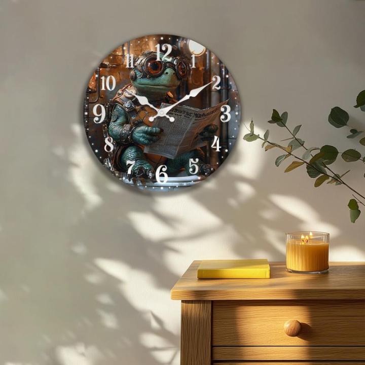 Fashion Steampunk frog reading newspaper Quartz Analog Wooden Silent ...