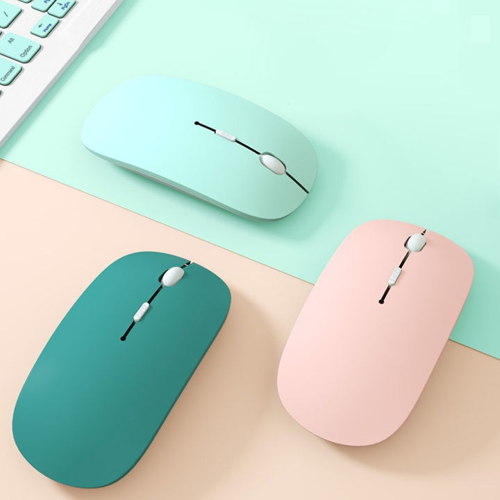 Macaron Rechargeable Wireless Bluetooth Mouse 2.4G USB Mice For Android ...