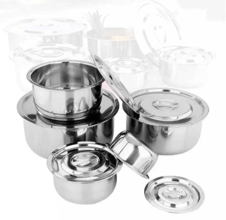 5 Pcs Stock Pot Set, Stainless steel | Daraz.lk