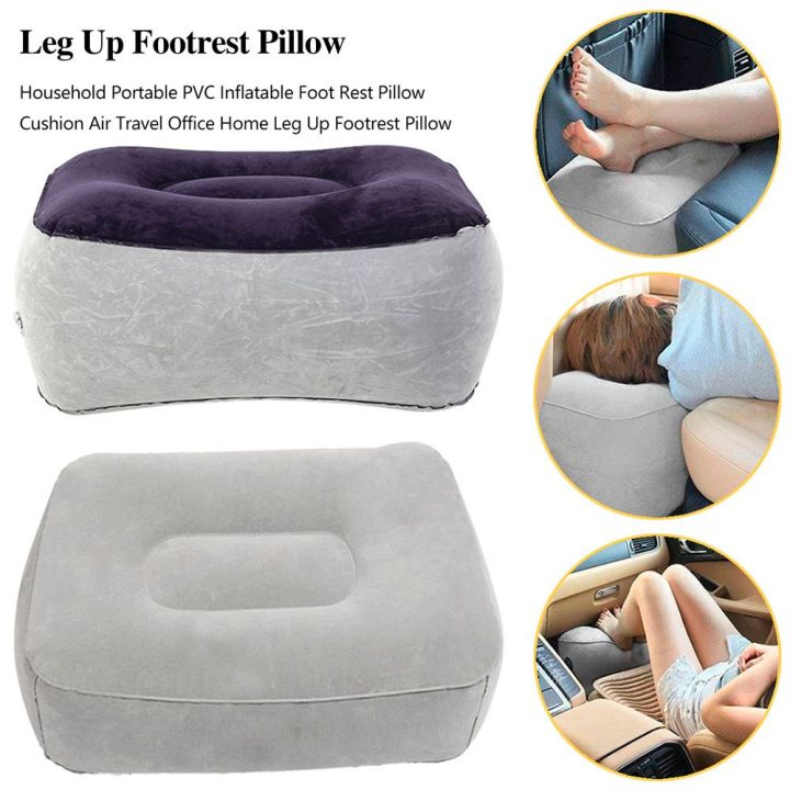 PVC Portable Foot Relax Leg Up Travel Office Footrest Pad Stool Pillow ...