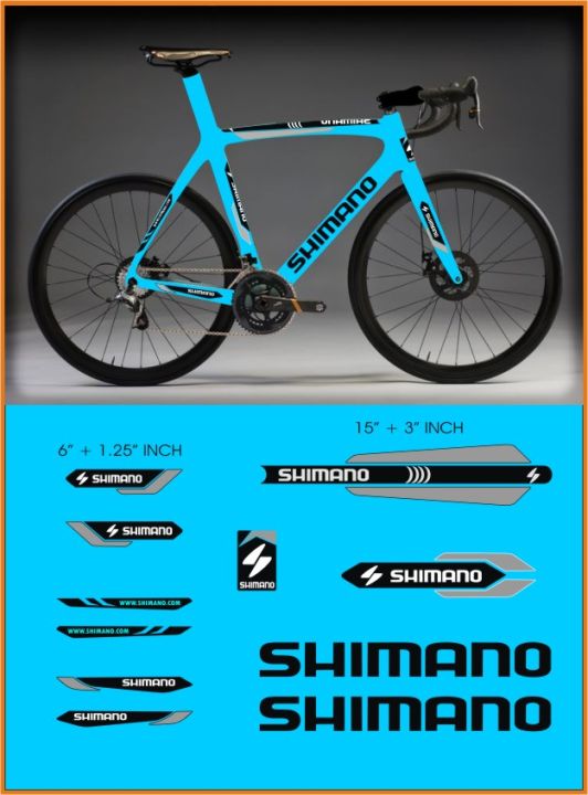 SHIMANO Push Bike Cycle Stickers Mountain Bike Luminous Reflective ...
