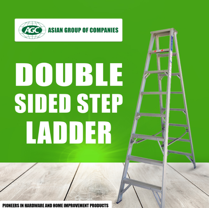 DOUBLE SIDED STEP LADDER ALUMINIUM DURABLE HEAVY DUTY | Daraz.lk