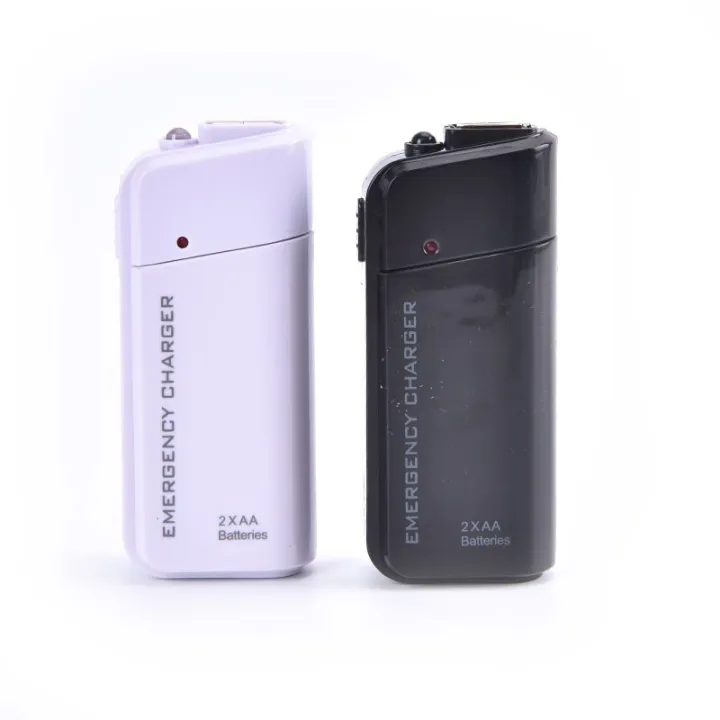 Universal Portable USB Emergency 2 AA Battery Extender Charger Power ...