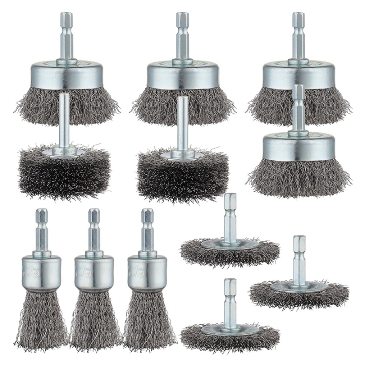 Nullmul 12 Pcs Wire Wheel Brush, Cup Brush, Wheel Brush, Pen Brush Set ...