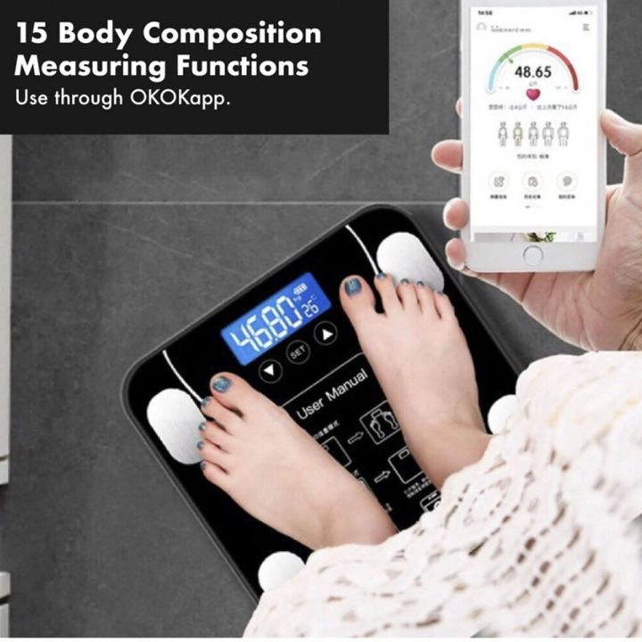 Bluetooth Body Fat Scale Digital Bathroom Scales iOS Android app ...