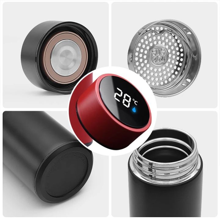 500ML Intelligent Temperature Display Water Bottle Thermos Bottle Stainless Steel Vacuum Flasks ...