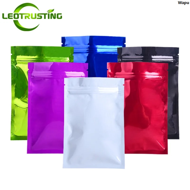 Wapu2025 New zip lock bags 50pcs Small Flat Gllossy Aluminum F Zip Lock ...