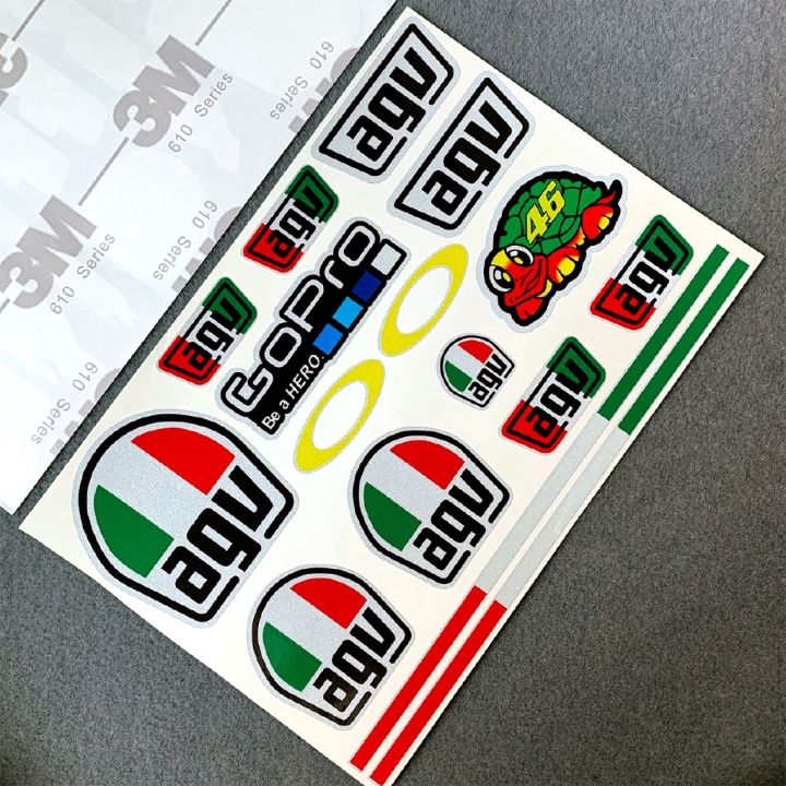 3M Reflective AGV Logo Car Motorcycle Whole SET Sticker Decals for HNJ ...
