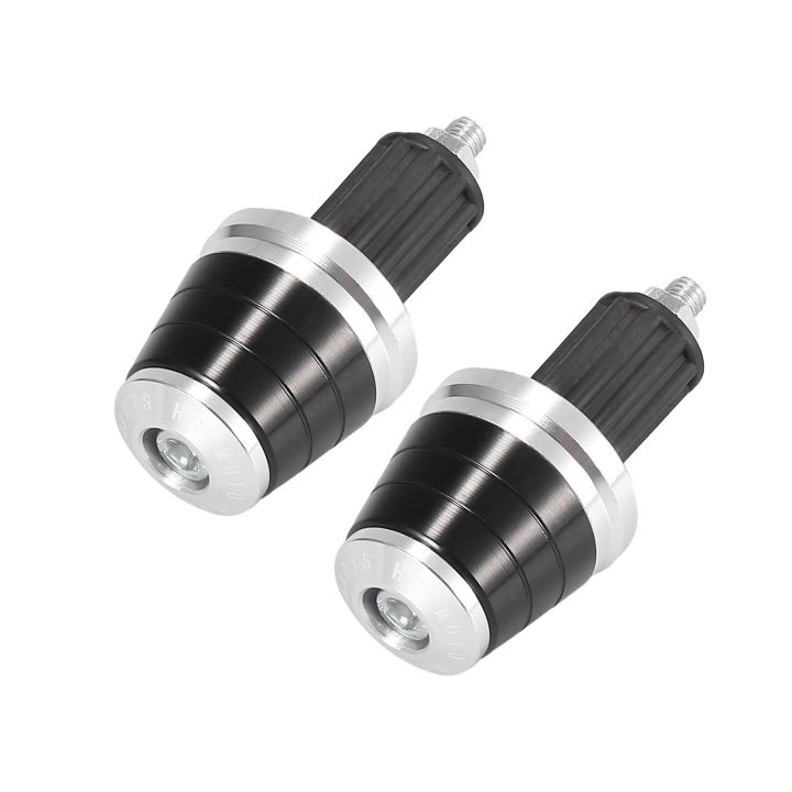 2 Pcs Motorcycle Aluminum Handlebar End Cap Plug Grip Ends Plus Handle ...