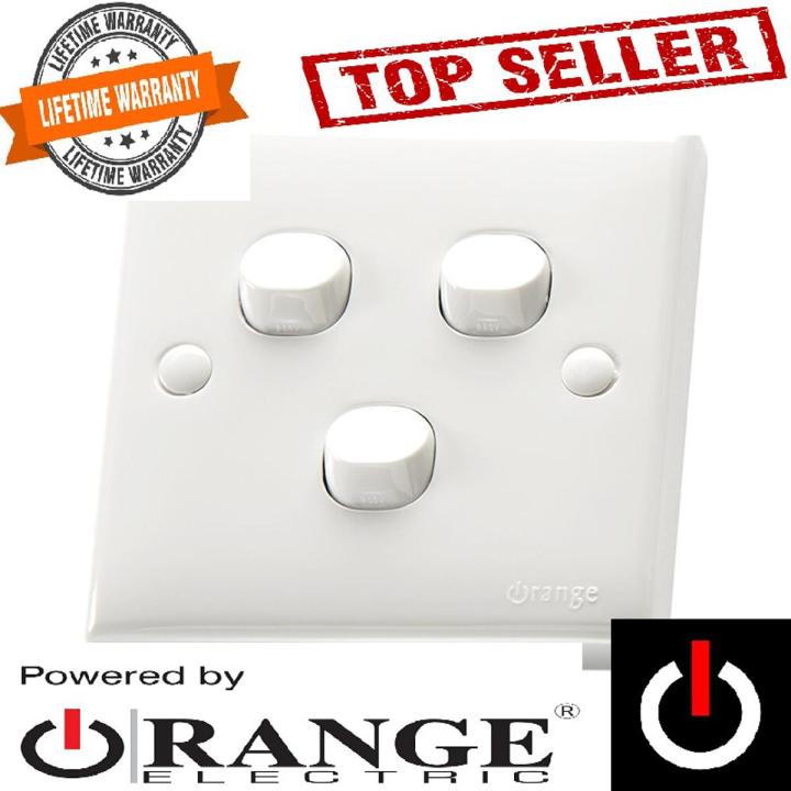 Three gang one way 3 gang 1 way switch orange | Daraz.lk