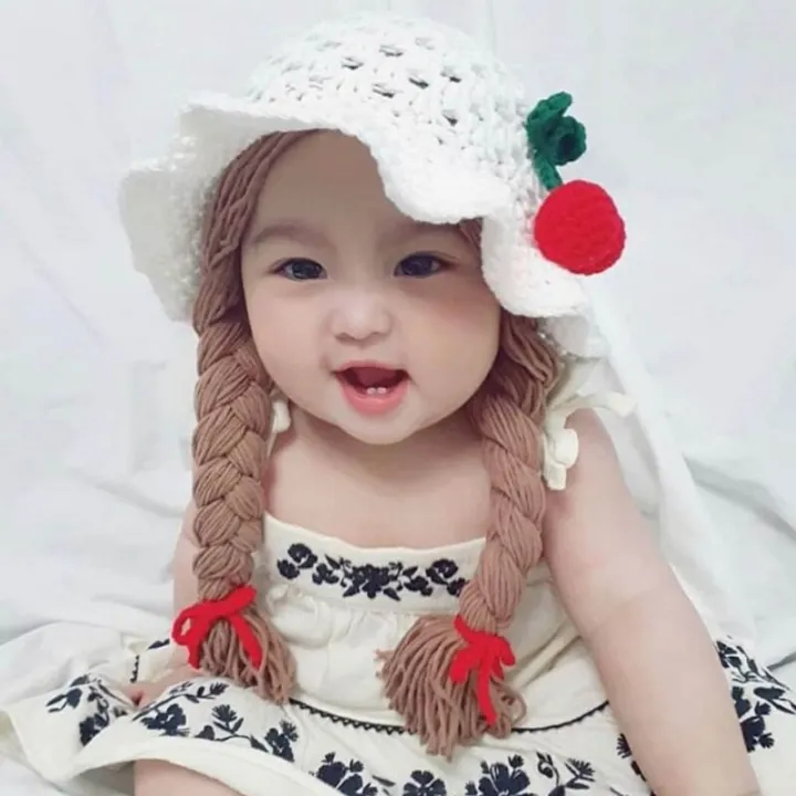 [Raya 2022] baby braids lace beanie hats/baby hat wigs/baby wig lace ...