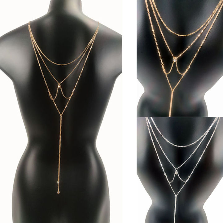 Back Of The Body Necklaces Body Jewelry Chest Chains Bikini for Women ...
