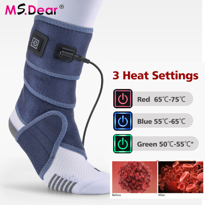 3-Level Electric Heating Bandage Wrap for Elbow Ankle Leg Knee Support ...