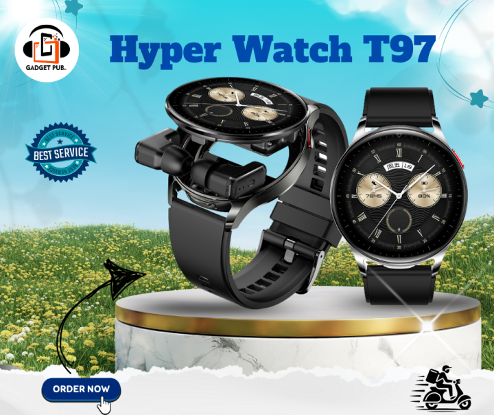 T97 2-in-1 Smartwatch with Wireless Earbuds – 1.39" Full Touchscreen ...