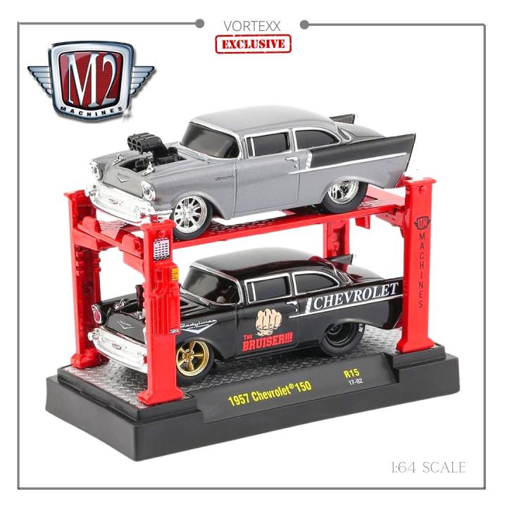 M2 MACHINE AUTO LIFT - 1957 CHEVROLET - 1:64 SCALE ( 02 CARS + LIFT ...