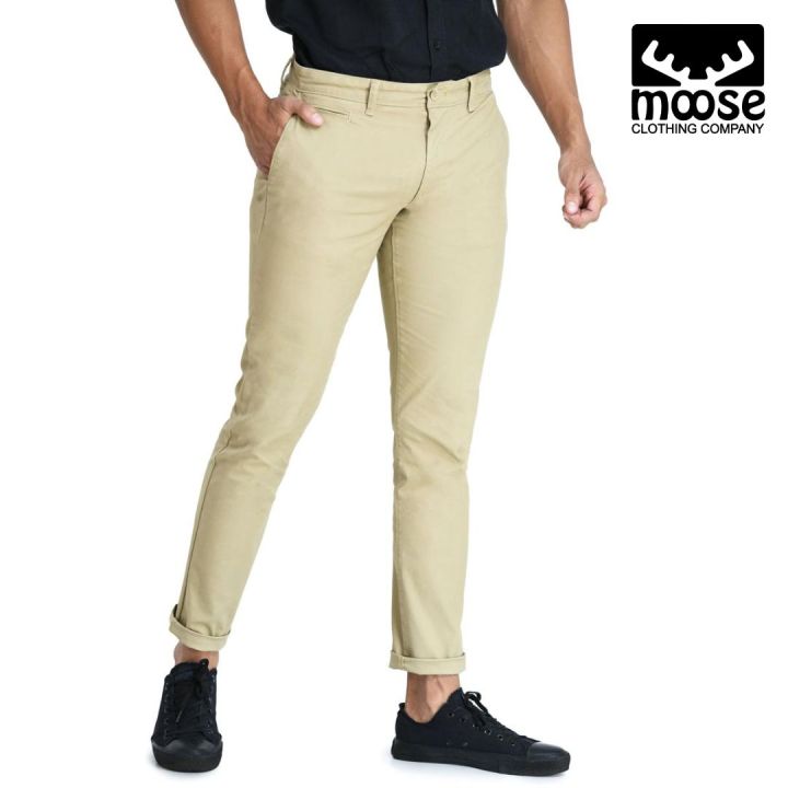 Moose Slim Fit Chino Pant - Cream Caramel | Daraz.lk