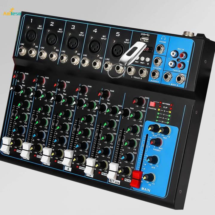 7 Channel Audio Mixer Sound Mixing Board Console System for Studio ...