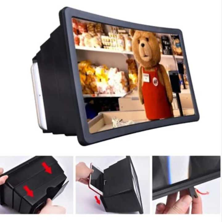 Universal 3D Mobile Screen Enlarger - Black | Daraz.lk