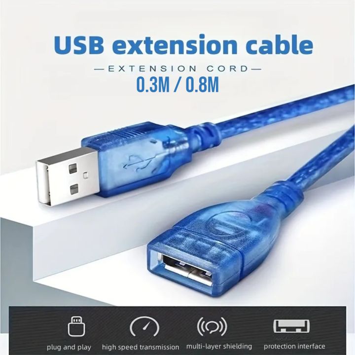 0.3M 0.8M USB Extension Cable USB Cable Male to Female USB 2.0 ...