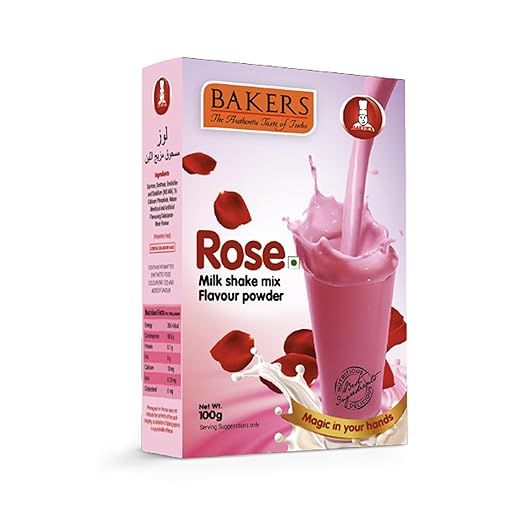 BAKERS Milkshake Powder Rose Flavour Premix Pack of 3 (100 gm x 3 ...