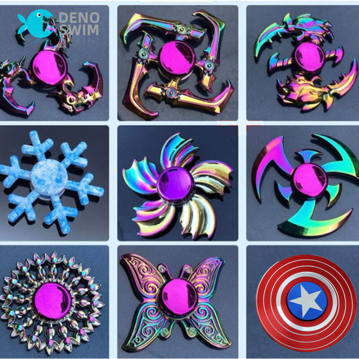 DENOSWIM Fidget Spinner toy Colorful Plating 360° Hand Finger Spinners ...
