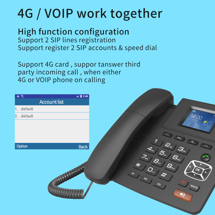 P03-4G Desktop wi-rel-ess Telephone 4G VOIP Phone Support 2 SIP ...