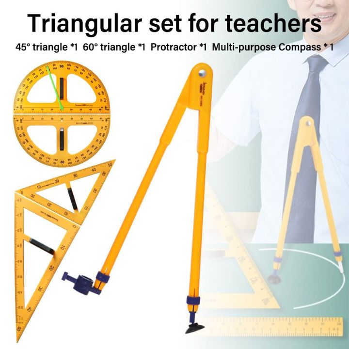 Durable Large Triangular Ruler Multifunction Multi-Size Compass Math ...