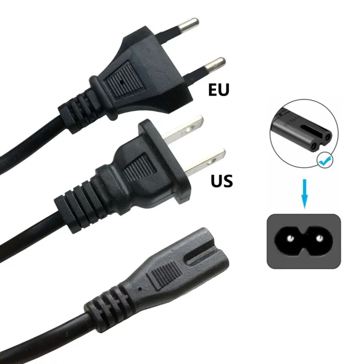 NEW EU Extension Cord Cable to C7 Power Supply Cord IEC Figure 8 Power ...