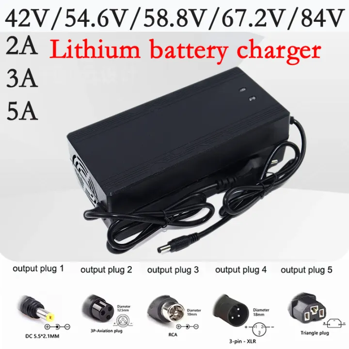 42V 54.6V 58.8V 67.2V 84V 2A 3A 5A Lithium Battery Charger for 10S 13S 14S 16S 20S 36V 42V 48V ...